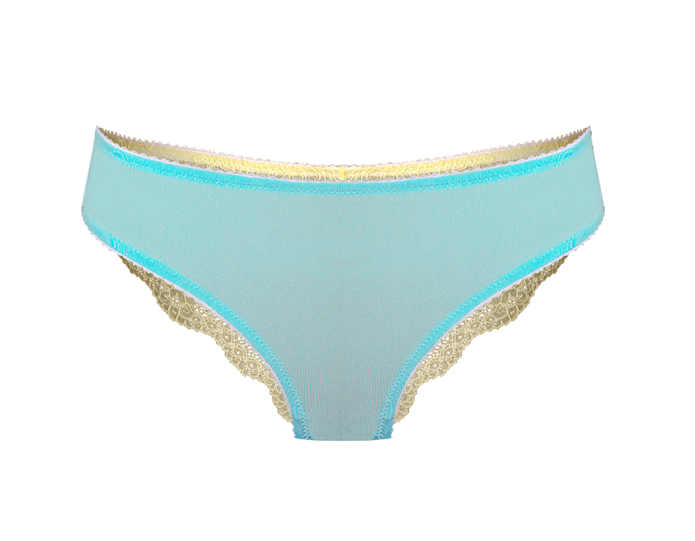 "Azzurro Lime" briefs in Lycra Sensitive® and Lace - Caramì – Carami